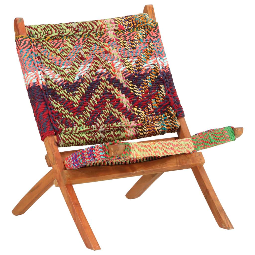 Folding Chindi Chair Multicolors Fabric – Llenay Decor